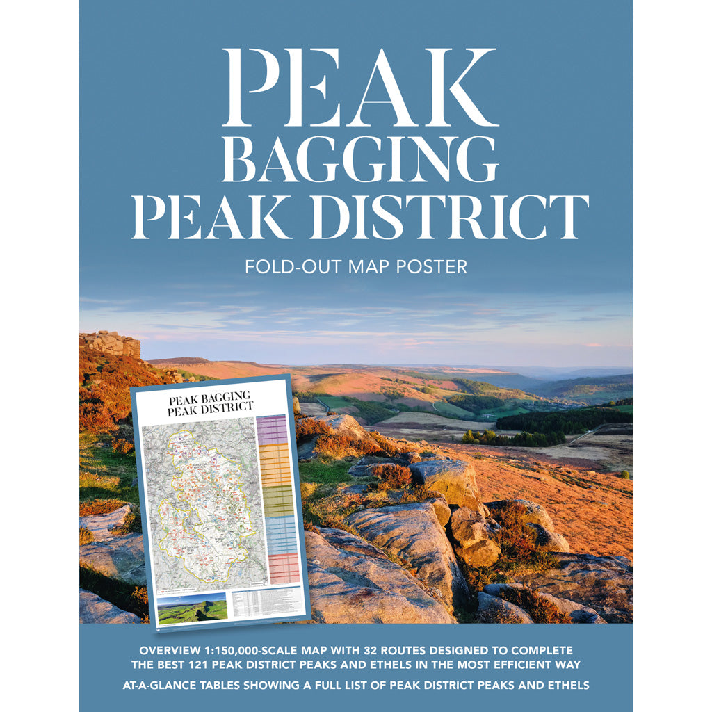 Peak Bagging: Peak District Fold-out Map Poster
